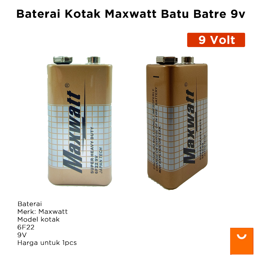 Jual Baterai Kotak Maxwatt Batu Batre 9v Battery 9 Volt | Shopee Indonesia