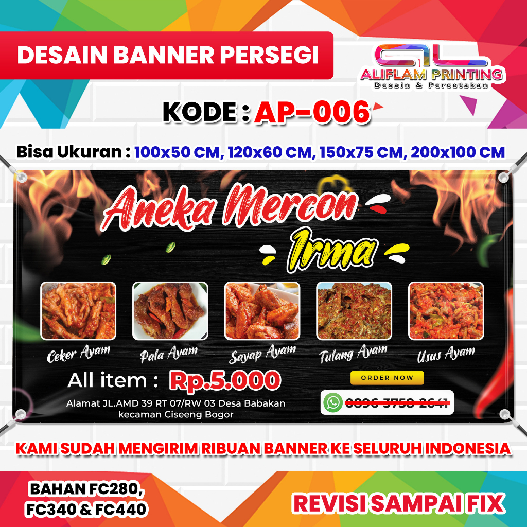 Jual CETAK BANNER/SPANDUK ANEKA MERCON | BANNER ANEKA BAKARAN | PERSEGI ...