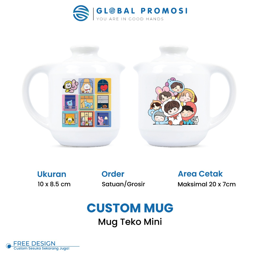 Jual Souvenir Custom Mug Teko Mini Satuan/Grosir Tanpa PO Khusus ...