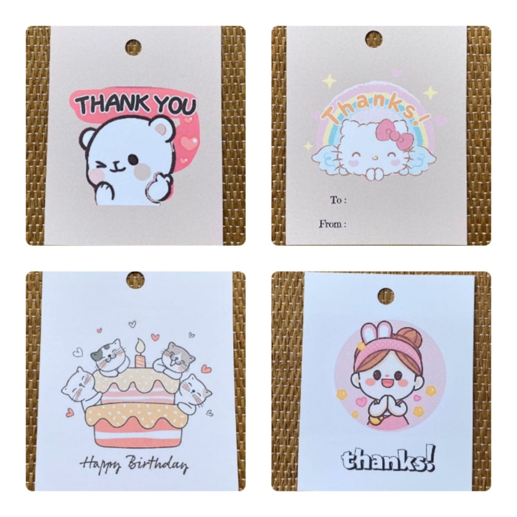Jual HANG TAG HBD / THANK YOU + RANTAI SILVER 1 PACK (10pcs) | Shopee ...