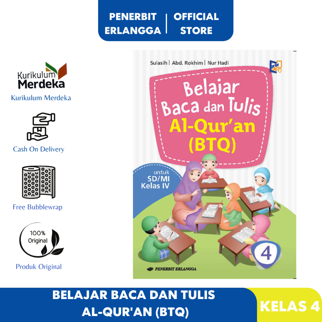 Jual [Erlangga Official] Belajar Baca Tulis Al Quran (Btq) Sd/Mi Kelas 4 Lulus Penilaian ...