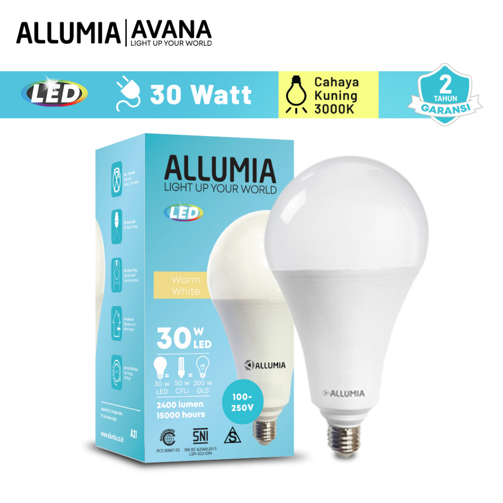 Jual ALLUMIA Bulb Lampu LED 30 Watt Kuning / Warm White 3000K Led Light ...