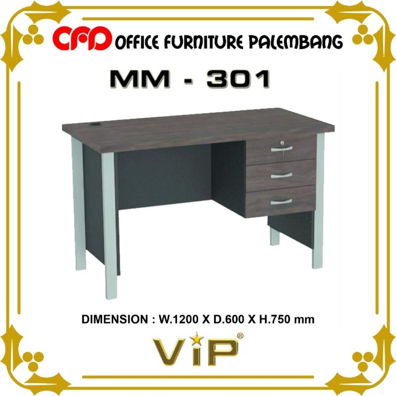 Jual meja kantor VIP MM 301 meja kerja 1/2 biro meja tulis | Shopee ...