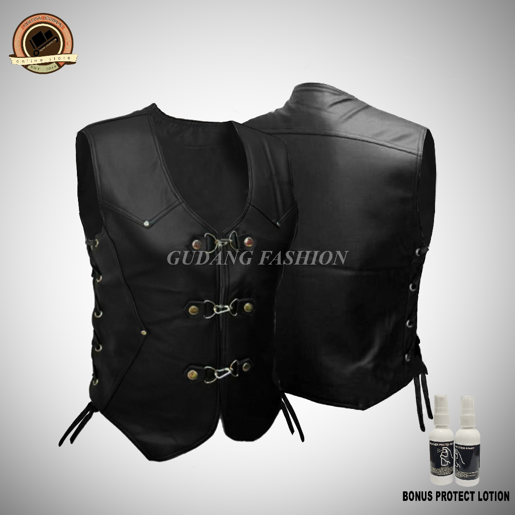 Jual Rompi Kulit Pria Rompi Kulit Sintetis Rompi Touring Rompi Kuit Kew ...