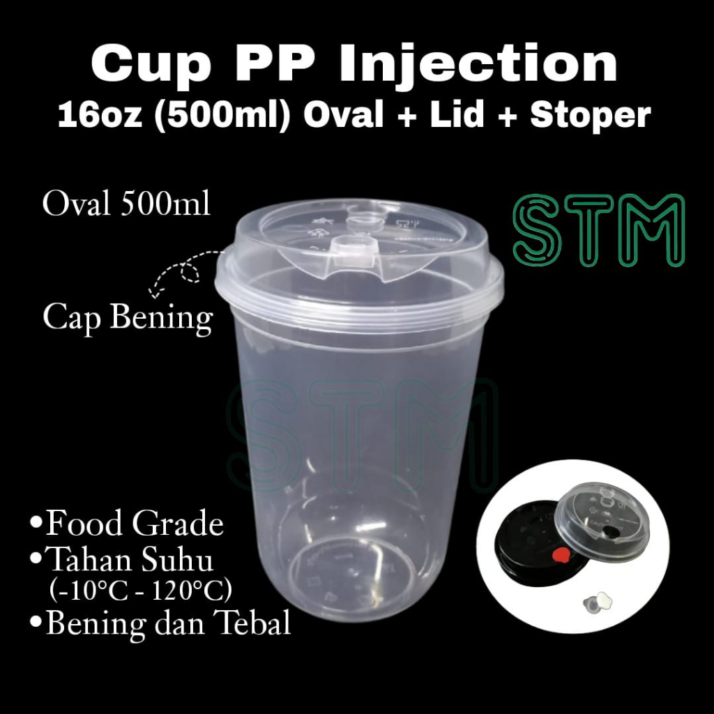 Jual Thinwall Cup PP injection/Gelas plastik 16oz 500ml/Cup boba Cheese ...