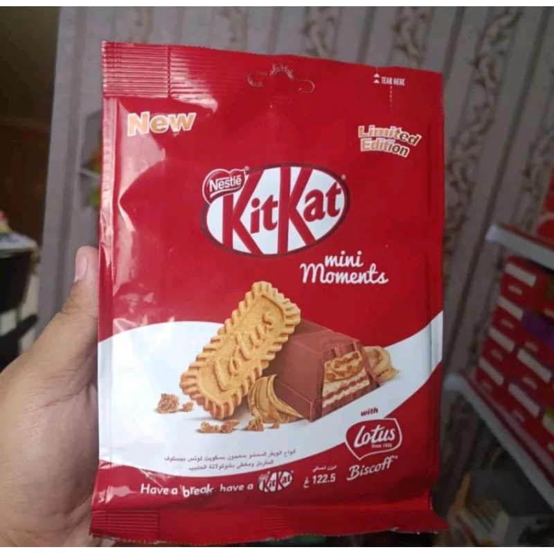 Jual kitkat lotus biscoff isi 7 mini kitkat lotus limited edition exp ...