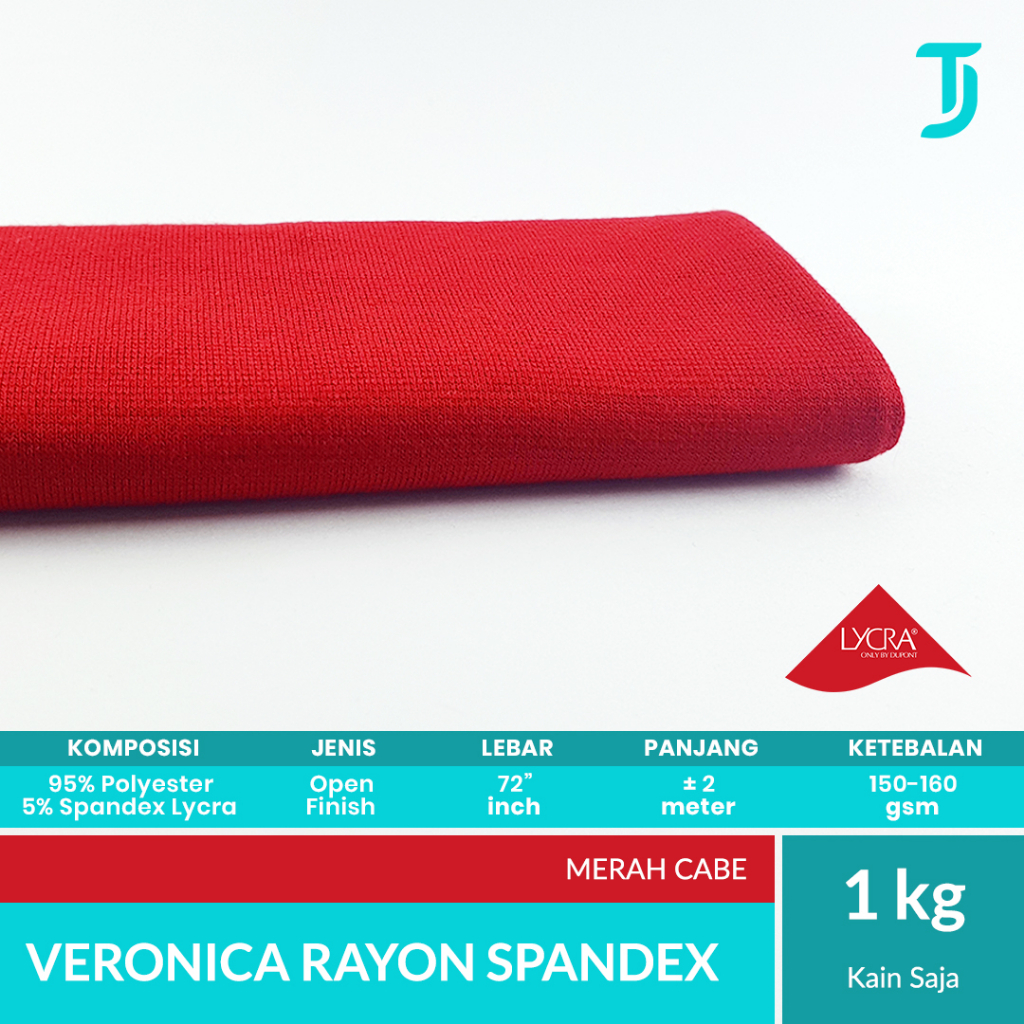 Jual 30s Veronica Rayon Spandex Lycra | Kain Bahan Fashion, Sport ...