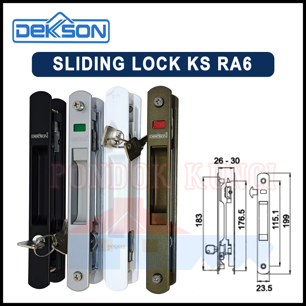 Jual Kunci Pintu Sliding Dekkson RA6 Kunci Pintu Geser Aluminium Dekson ...