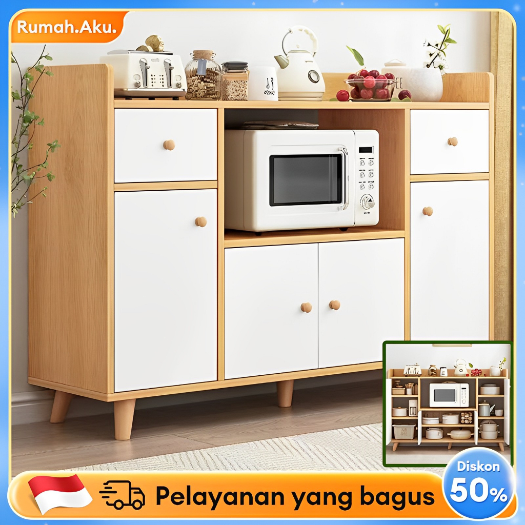 Jual RA Lemari Kabinet Kayu Lemari Dapur Serbaguna Rak Dapur Bufet ...