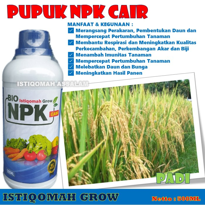 Jual Pupuk Penyubur Akar dan Daun Padi Terbaik BIO ISTIQOMAH GROW isi 500ML Pupuk Pelebat Daun ...