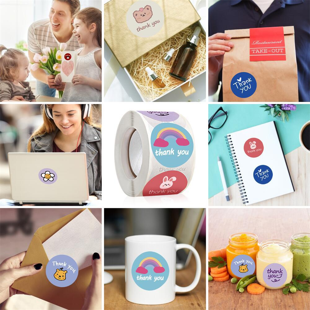Jual Sticker Thank You Stiker Terima Kasih Stiker Label Segel Simple ...