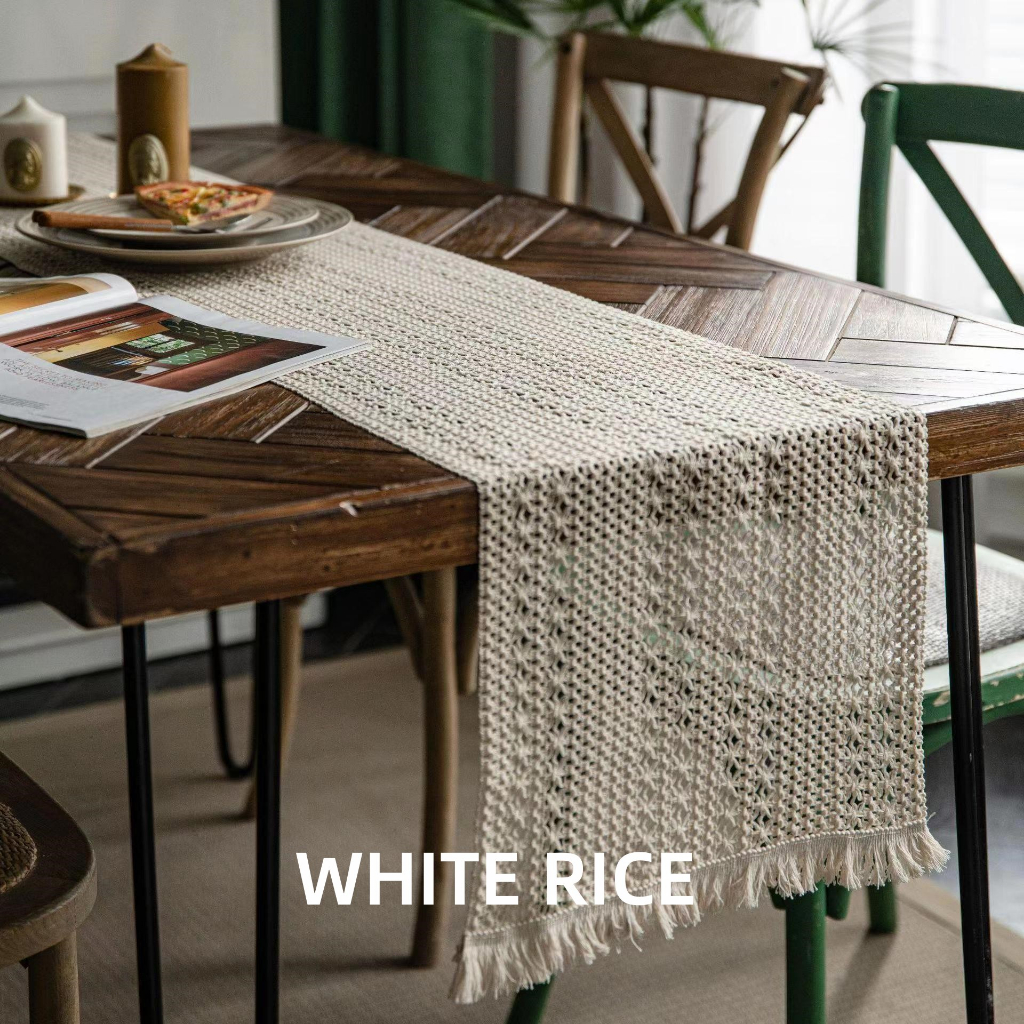 Jual Bohan Taplak Meja Rajut Table Runner Taplak Meja Makan Tamu Rajut ...