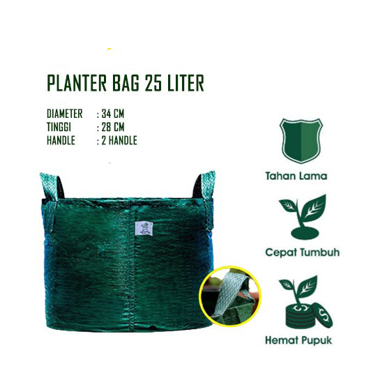 Jual Pot Tanaman Planter Bag Planterbag 2 5 11 15 20 25 30 35 Liter ...
