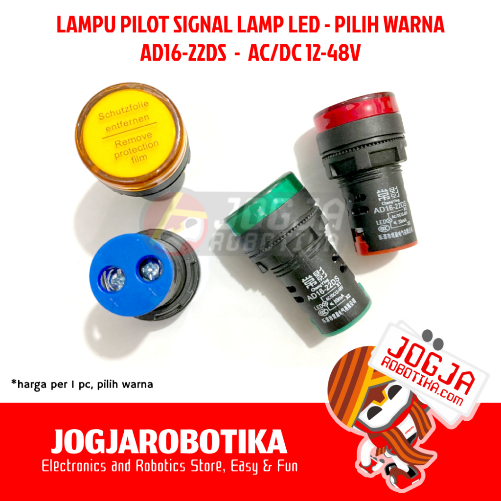 Jual LAMPU PILOT SIGNAL LAMP LED AC/DC 12-48V AD16-22DS - PILIH WARNA ...