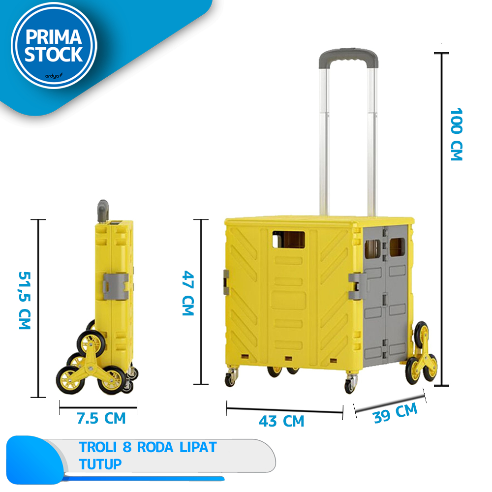 Jual TROLI LIPAT BOX KOTAK BELANJA TUTUP DUDUK 2 + 6 RODA 8 4 NAIK ...