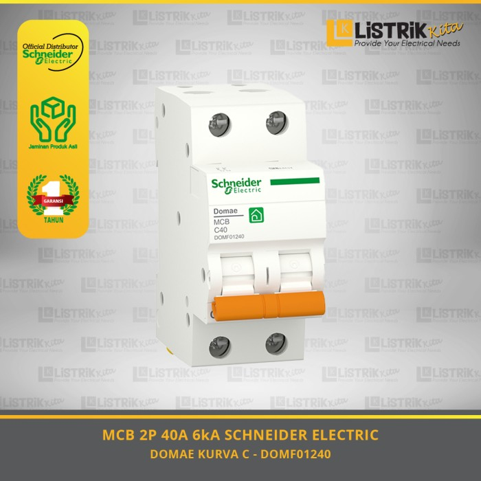 Jual Schneider Mcb Domae 2P C 40A 6000A Schneider Electric | Shopee ...