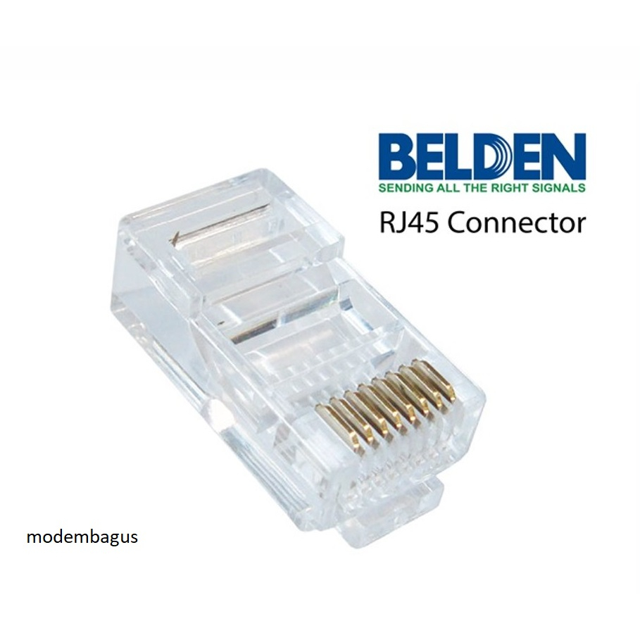 Jual Connector UTP RJ45 Belden Connector UTP Cat 5E Cat 5 Original ...
