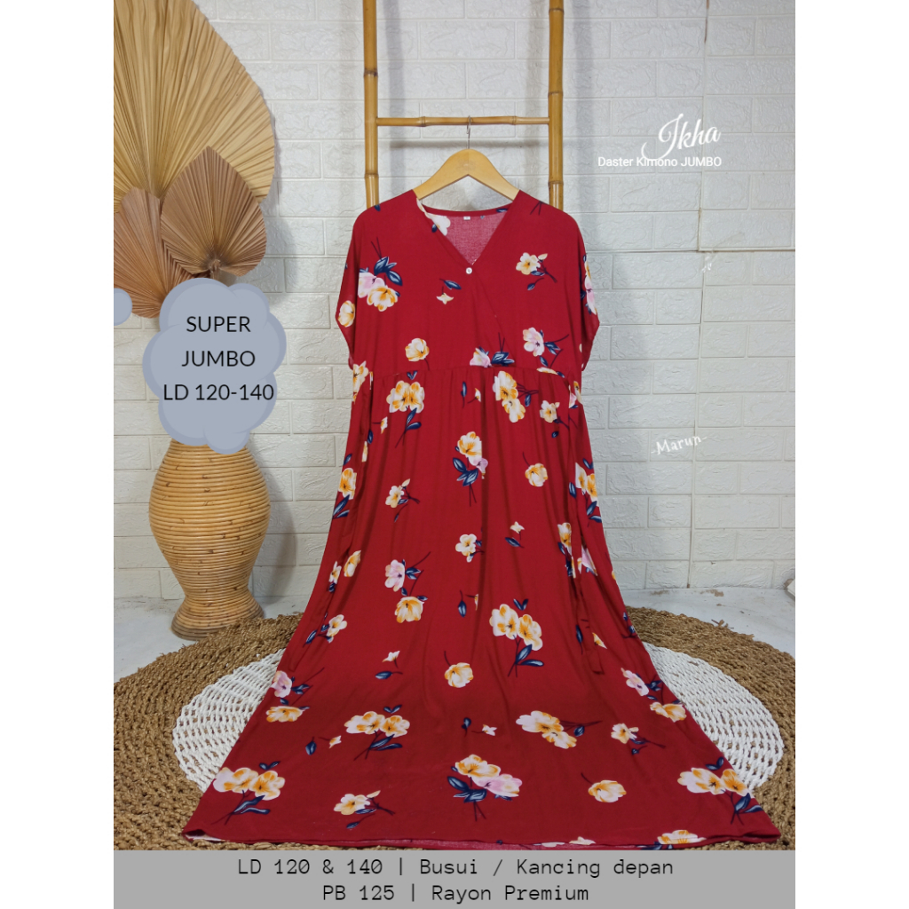 Jual Daster Kimono JUMBO LD140 & LD120 Bahan Rayon Premium / Daster ...