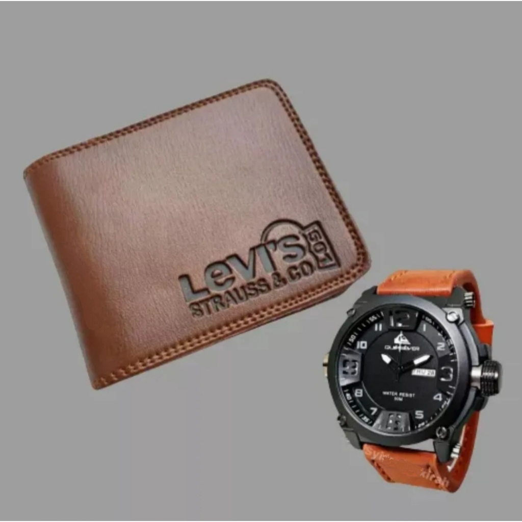 Jual Best Seller.!! Dompet Kulit Free Jam Tangan Quiksilv Pria Dompet ...
