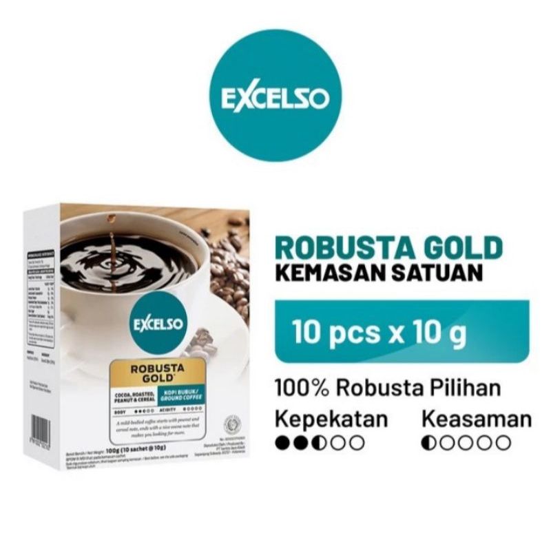 Jual Excelso Kopi Bubuk Robusta Gold 100gr / Kopi Bubuk Robusta Premium ...