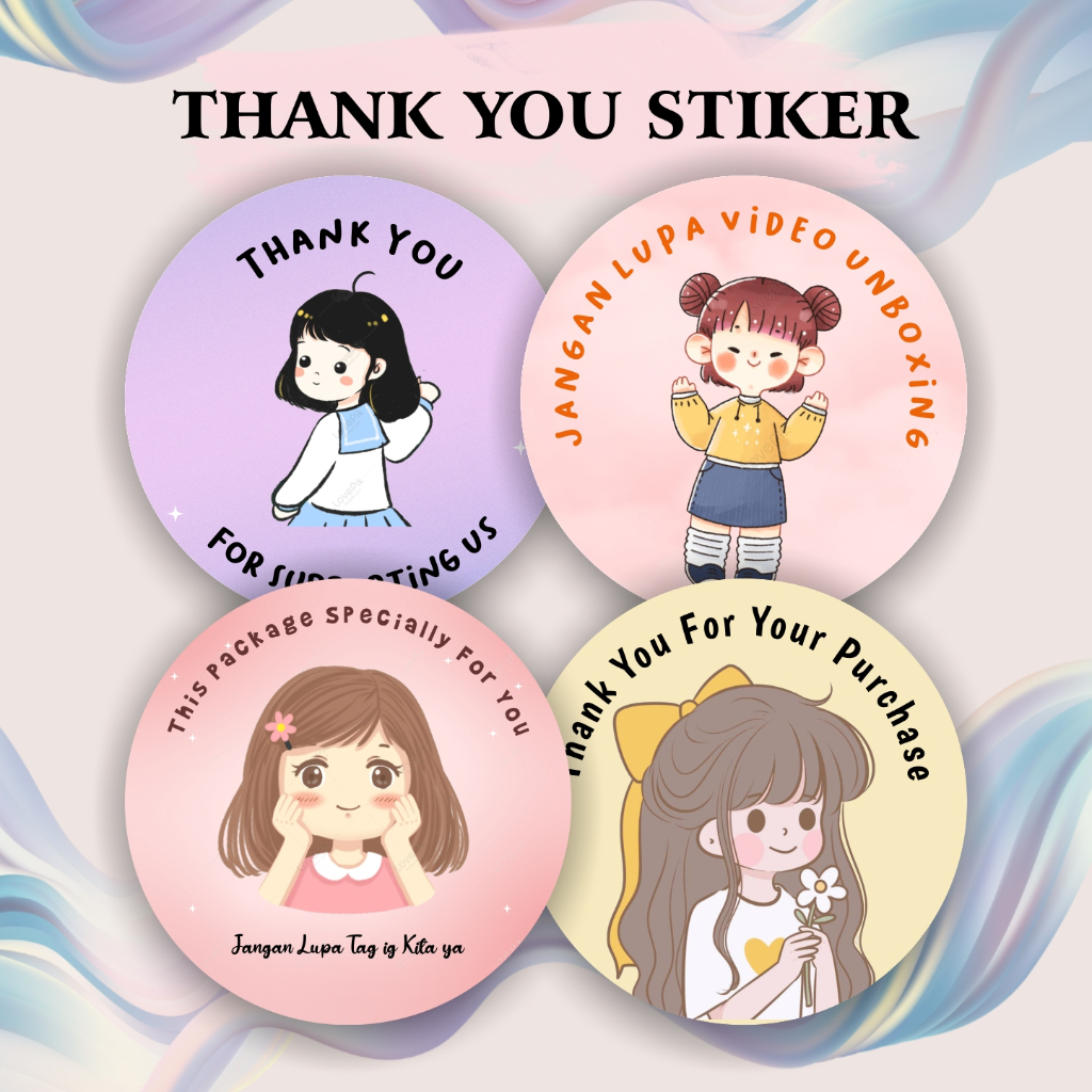 Jual Sticker Label Thank You Imuet / Sticker Custom / Sticker Ucapan ...