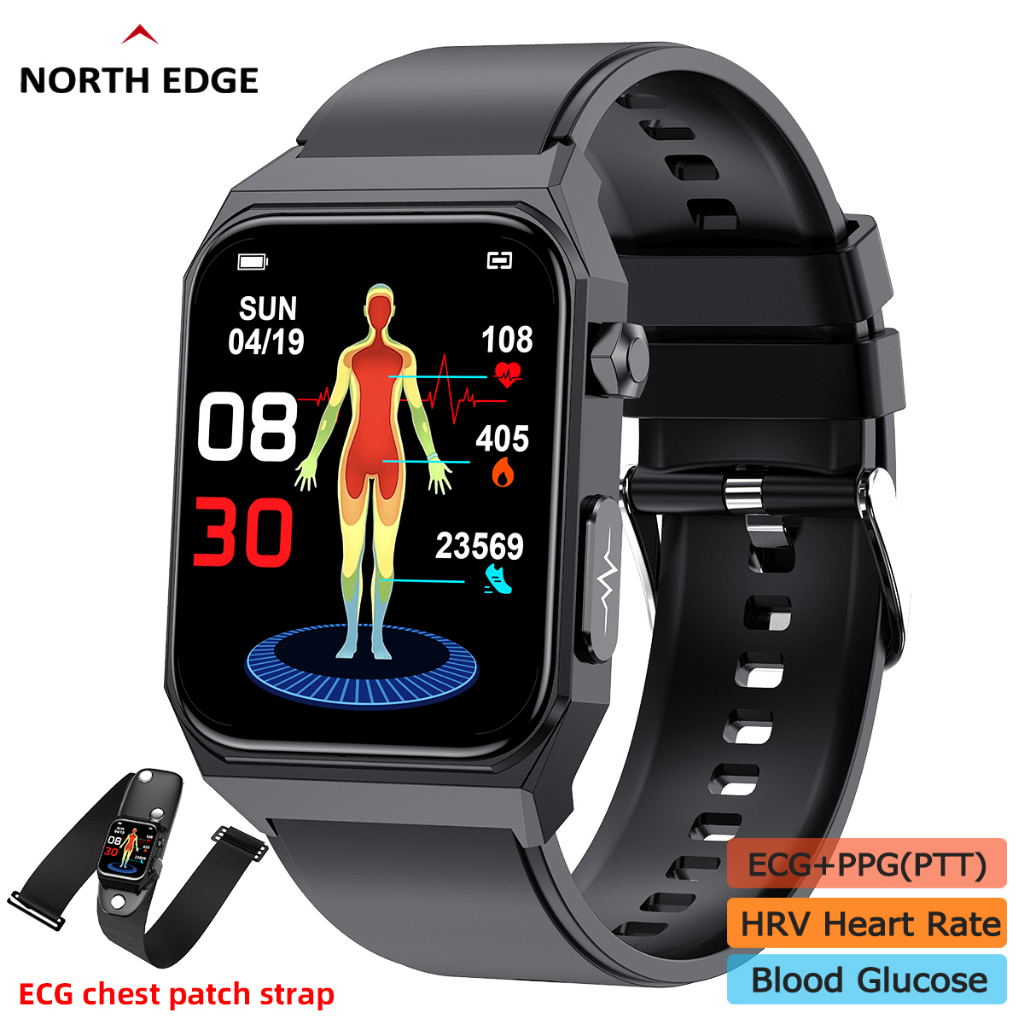 Jual NORTH EDGE E530 Health Smartwatch 1.9 Inch Blood Glucose ECG PPG ...