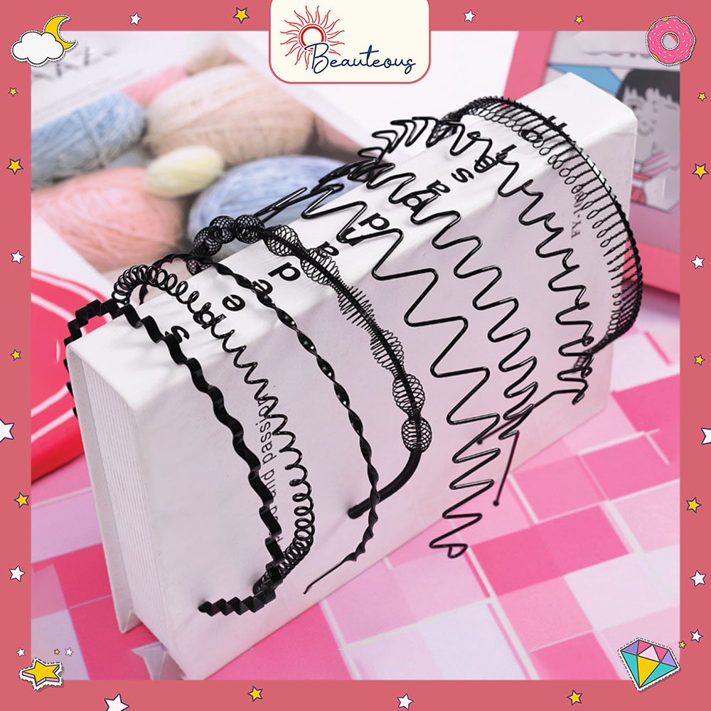 Jual Bando Rambut Kawat Hitam Headband Korea Model Sisir Zigzag Spiral ...