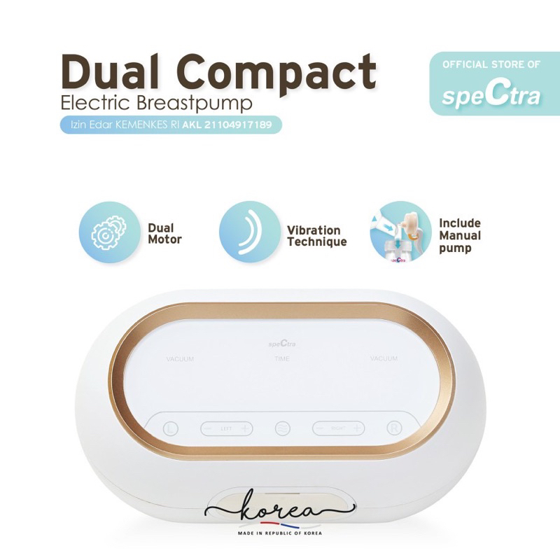 Jual Spectra Dual Compact (9) Double Electric Breast Pump Rechargeable ...