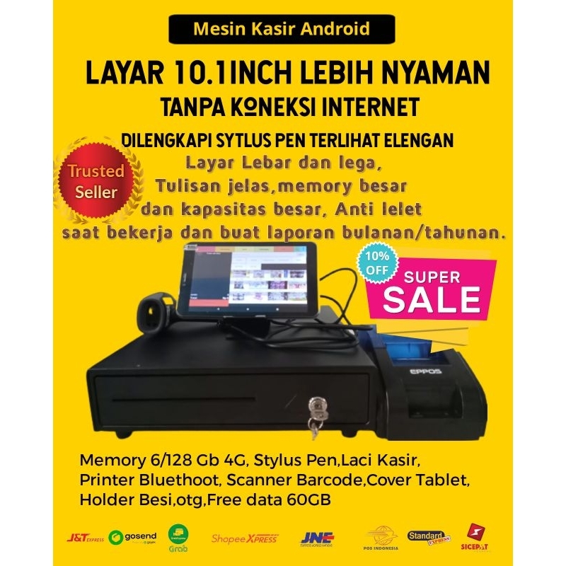 Jual Mesin Kasir Android paket lengkap resto| Caffe | Laundry | Petshop | Shopee Indonesia