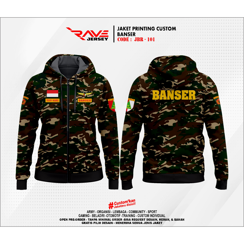 Jual JAKET BANSER SESI 1 FULL PRINTING SUBLIM CUSTOM (DESAIN SUKA SUKA ...