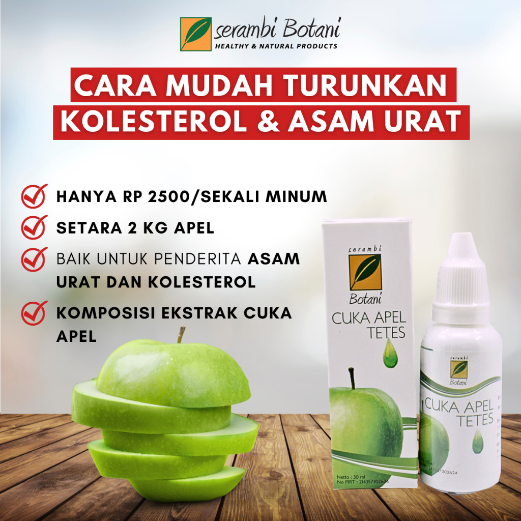Jual Obat Kolesterol dan Asam Urat (Cuka Apel Tetes) Serambi Botani ...