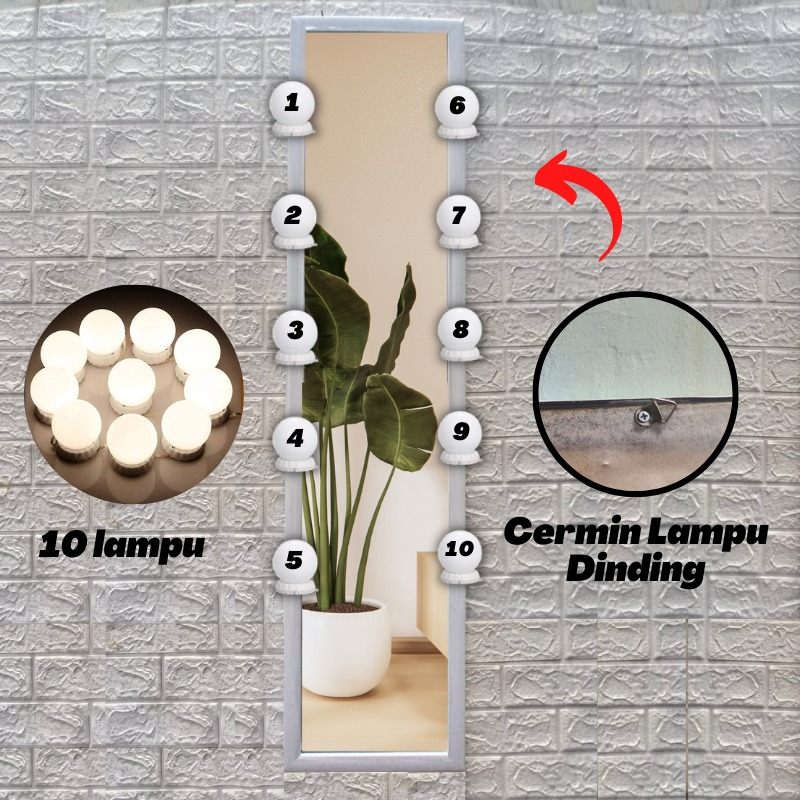 Jual Kaca Aesthetic Cermin Standing Vanity Lamp Standing Dinding ...