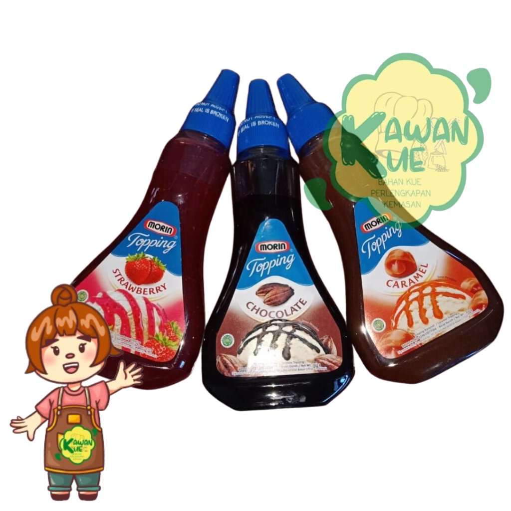 Jual MORIN TOPPING COKLAT / TOPING STRAWBERRY / TOPING CARAMEL Kemasan ...