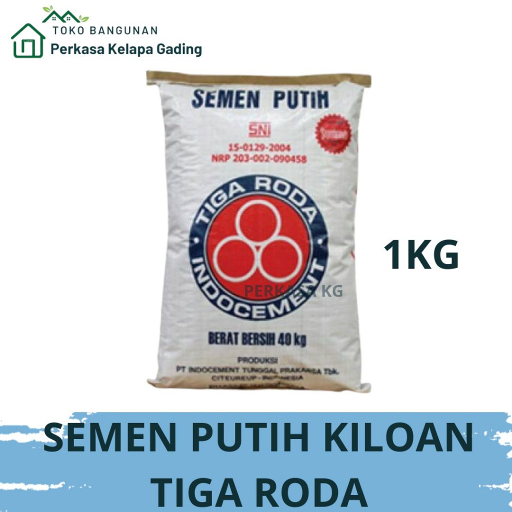 Jual SEMEN PUTIH TIGA RODA 1 KG / SEMEN PUTIH KILOAN | Shopee Indonesia