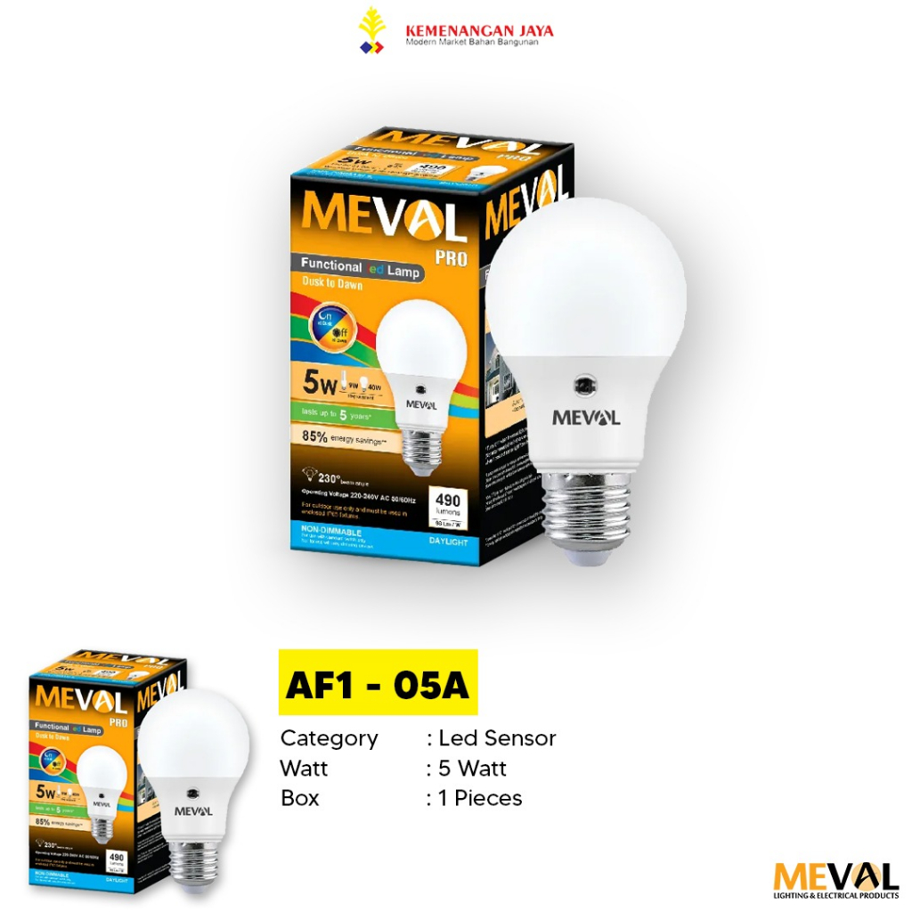 Jual LAMPU MEVAL / LED PHOTO SENSOR AF1-05A / 5 WATT | Shopee Indonesia