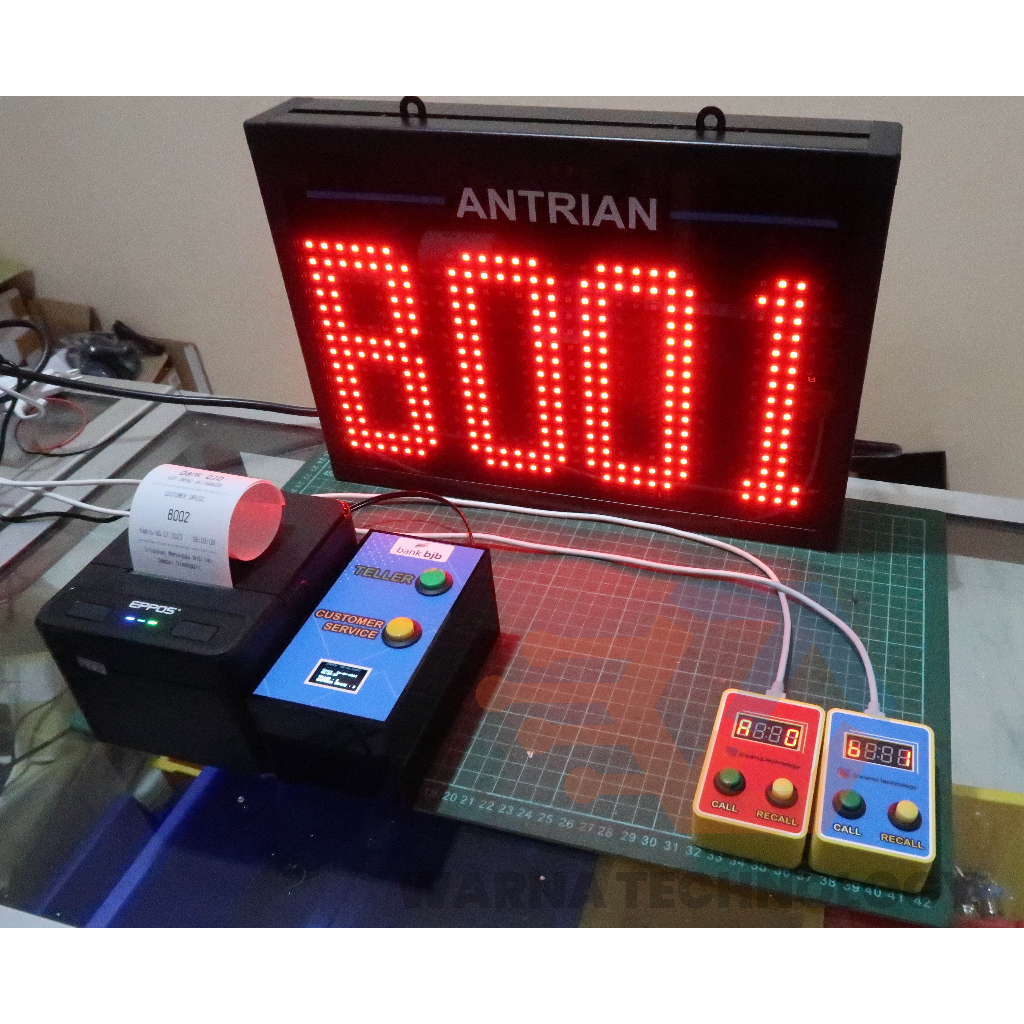 Jual Mesin Antrian 2 Layanan dengan display LED dan printer | Shopee ...