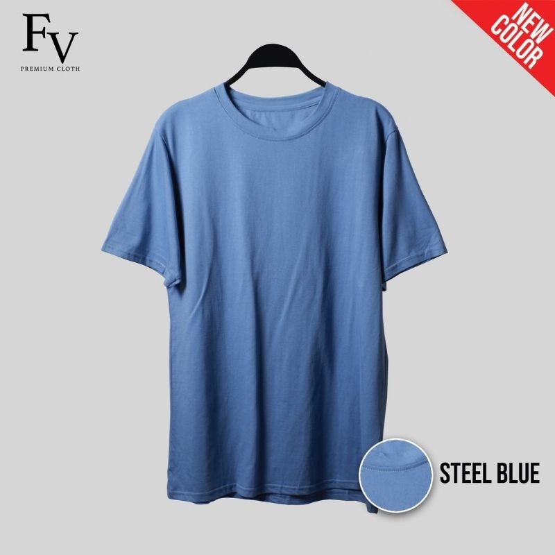 Jual Kaos Polos BIRU DENIM 100%cotton combed 30s Unisex Kaos Polos ...