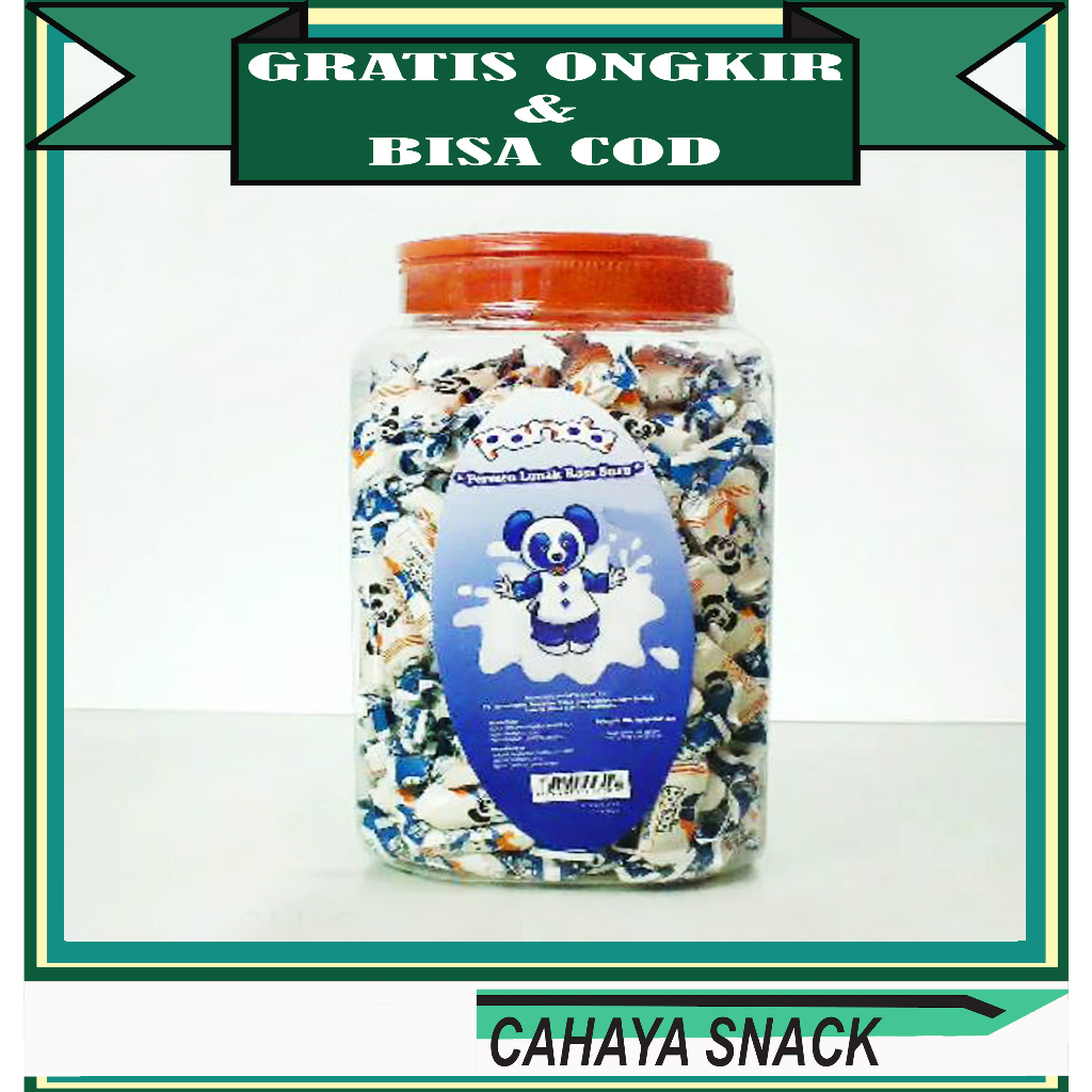 Jual Permen Susu Panda Toples Isi 200 Pcs ( Hadiah Gelas ) / netto 860 ...