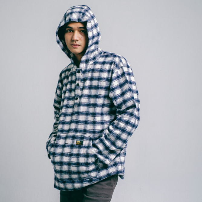 Jual Screamous Kemeja Flannel HoodieShirt ZEKO BLUE WHITE | Shopee ...