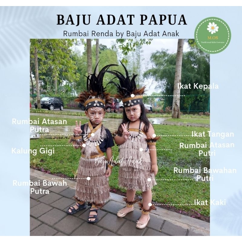 Jual BAJU ADAT PAPUA ANAK LAKI-LAKI ANAK PEREMPUAN RUMBAI RENDA| KOSTUM ...