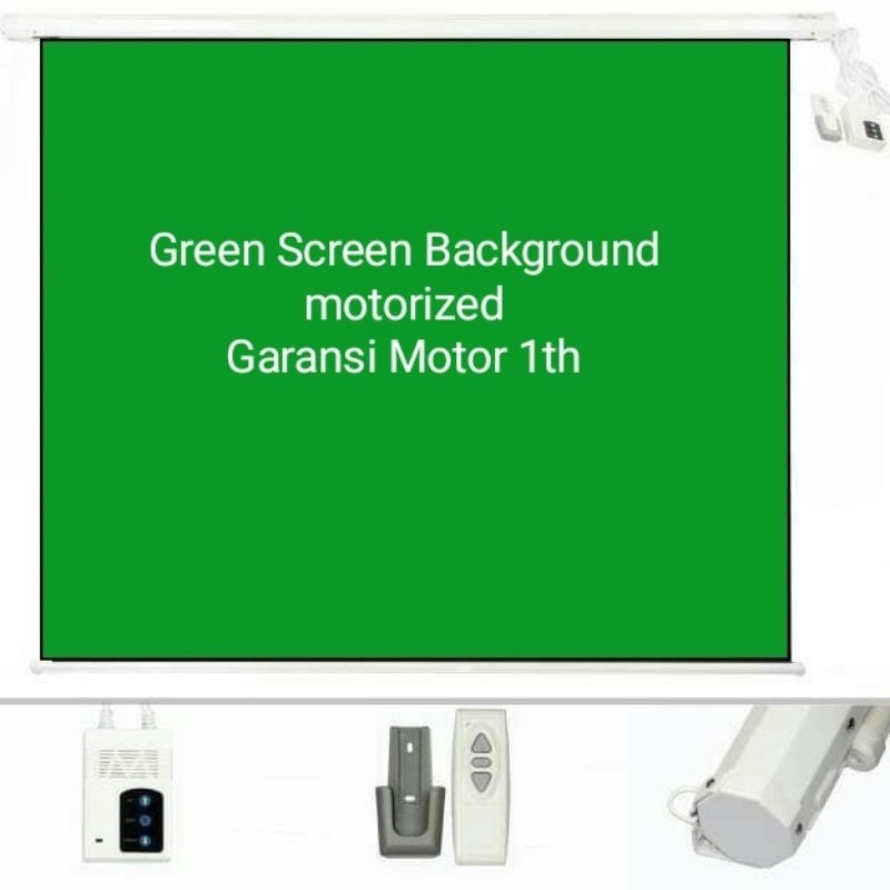 Jual Screen Green motorized 300cm x 300cm/ Layar green motor 300cm x ...