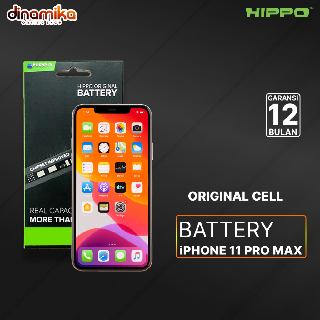 Jual Hippo Baterai Battery Baterry 100 ORI Baterai Iphone 11 Pro Max ...