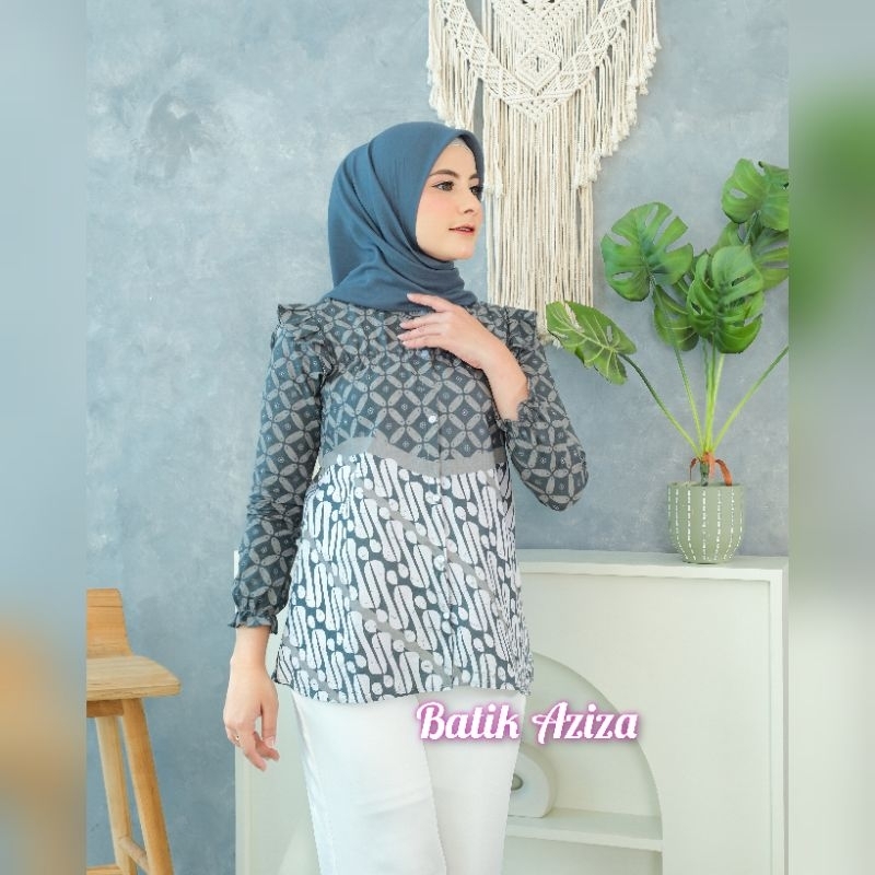 Jual Batik Modern Wanita Kancing Depan Blus Parangayu by Batik Aziza ...