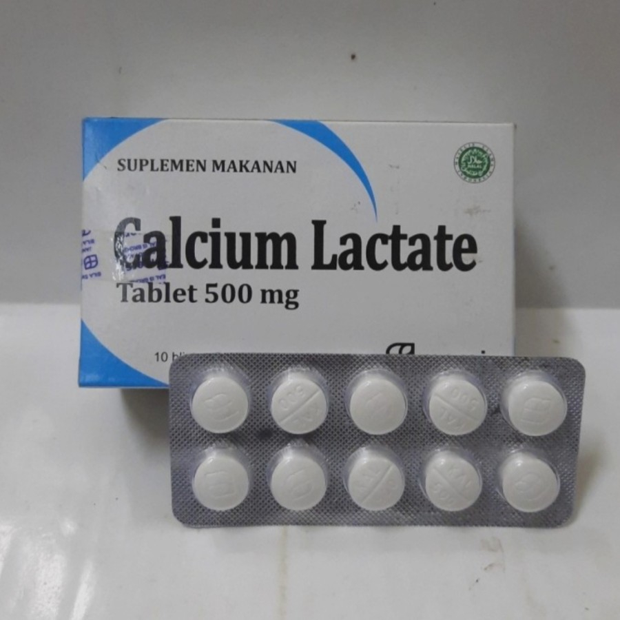 Jual Calcium Lactate 500mg / 100 tab Mersi -- Kalsium Laktat suplemen ...