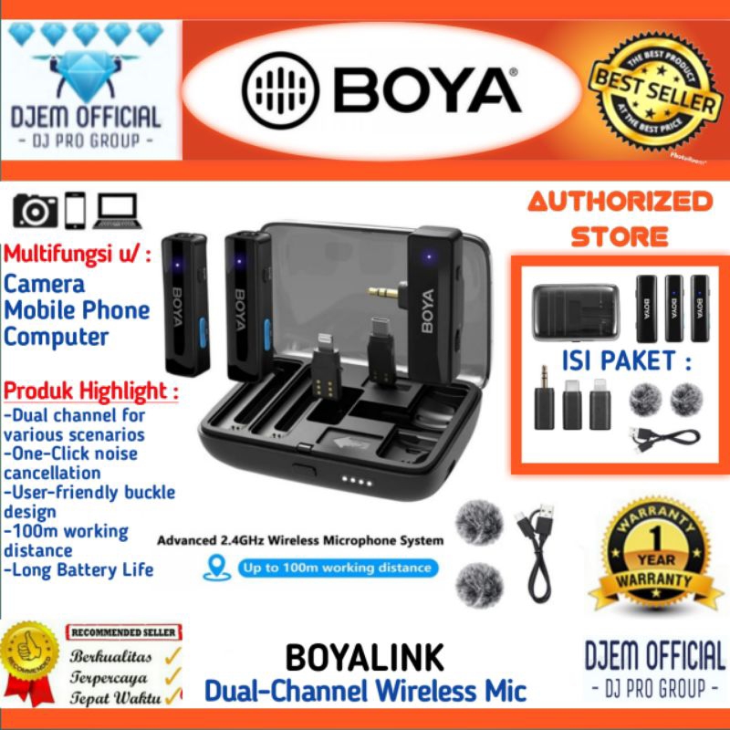 Jual BOYA BOYALINK 2.4GHz Dual Channel Wireless Microphone BOYA LINK ...