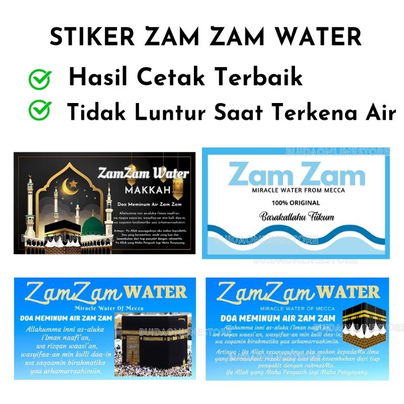 Jual Stiker ZamZam Water Sticker Air Zam Zam Label Kemasan Botol ...