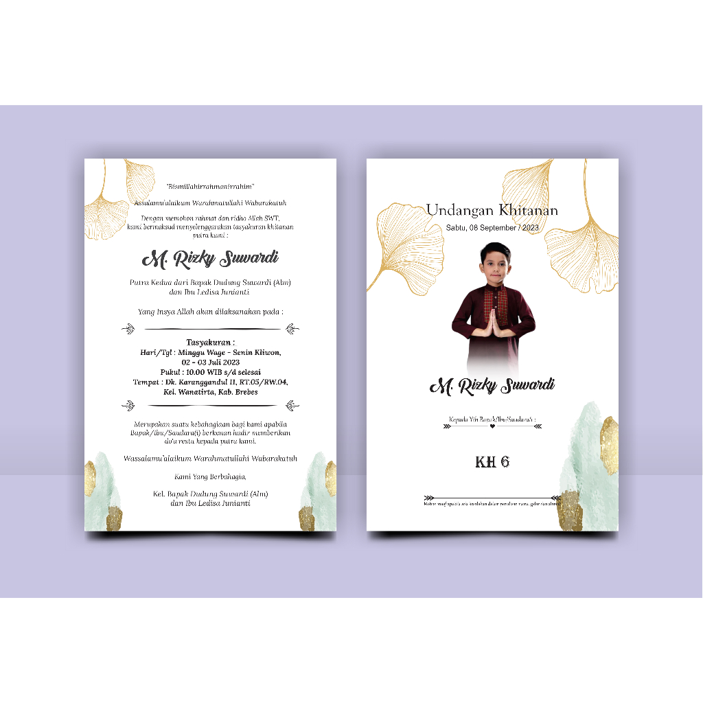 Jual Undangan Khitan 1 Lembar Free Foto | Shopee Indonesia