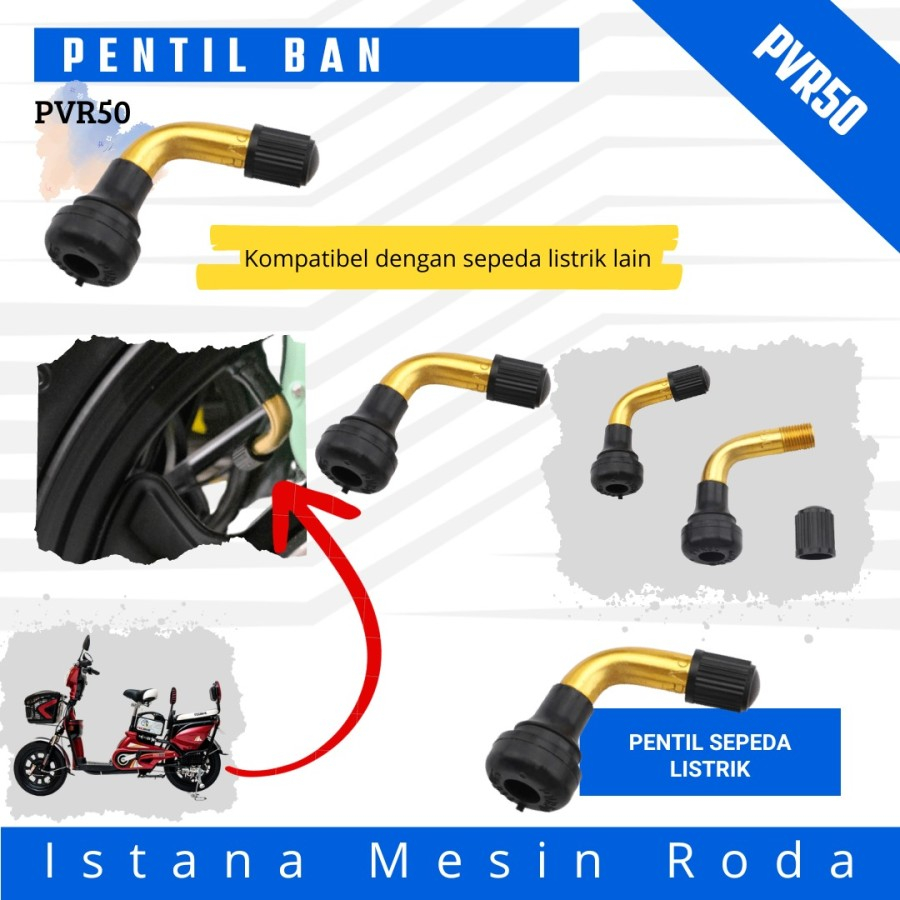 Jual Pentil Karet Bengkok Ban Tubeless Sepeda Listrik Selis PVR50 | Shopee Indonesia