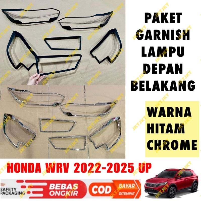 Jual Paket Garnish Lampu Depan Belakang Honda Wrv WR-V 2022 2023 2024 2025 Hitam Chrome ...