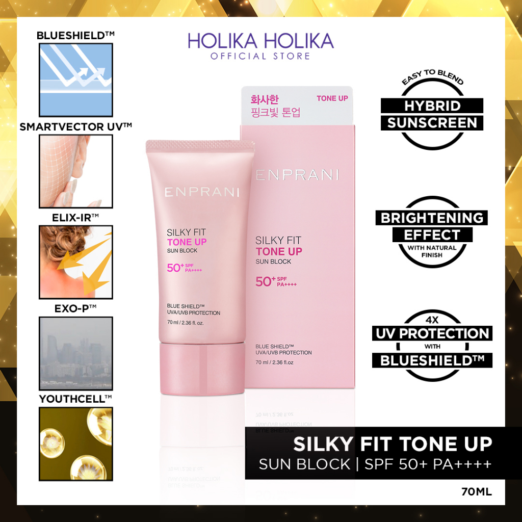 Jual Holika Holika Enprani Silky Fit Sun Block SPF 50+ PA++++ | Hybrid ...